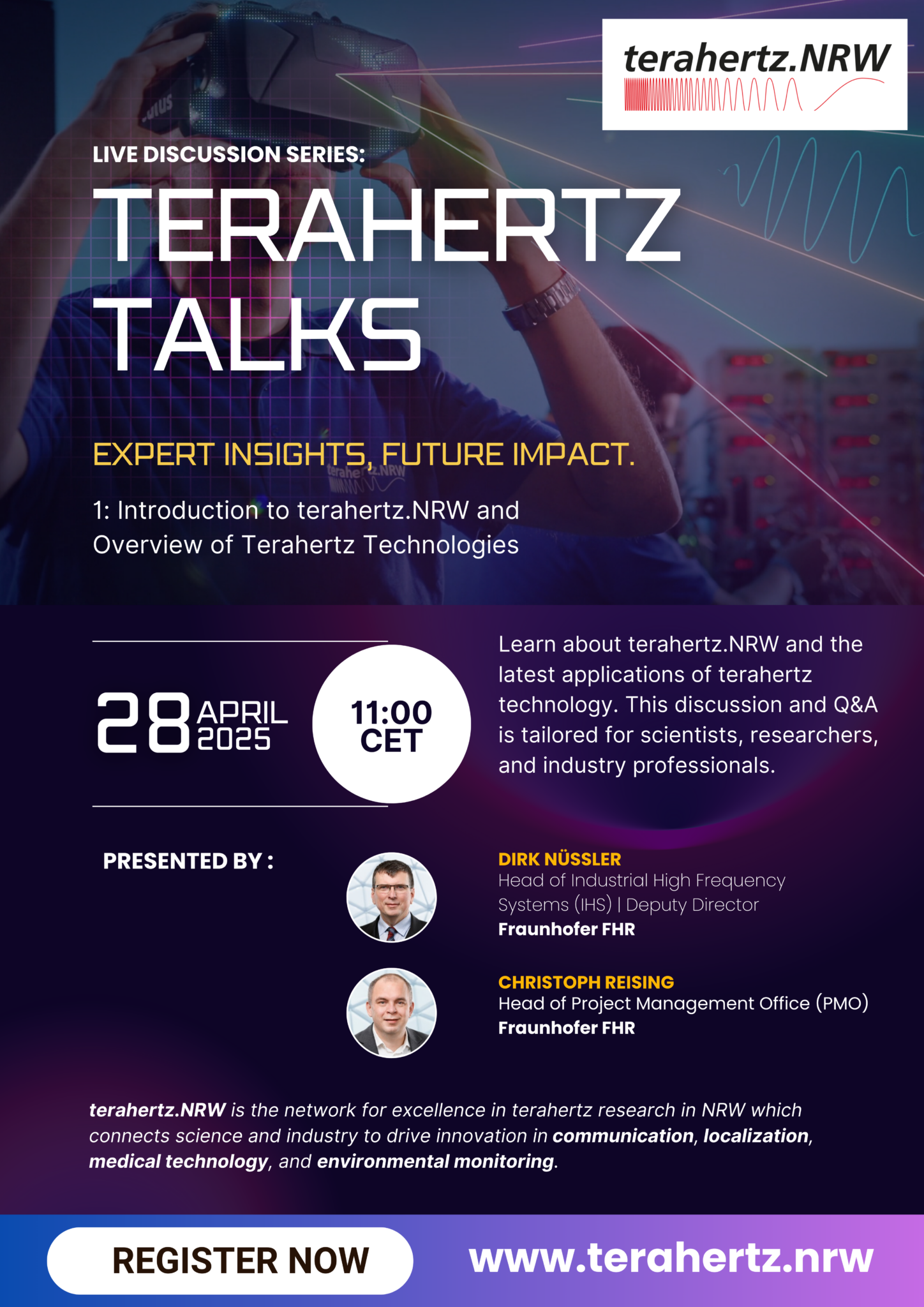 Register Now: #TerahertzTalks – Introduction to terahertz.NRW and Overview of Terahertz ...